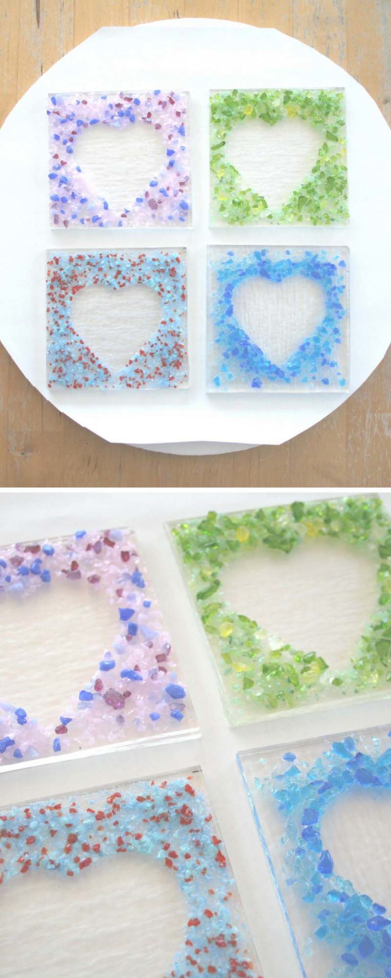 Heart Glass Coasters – Hazelrock House