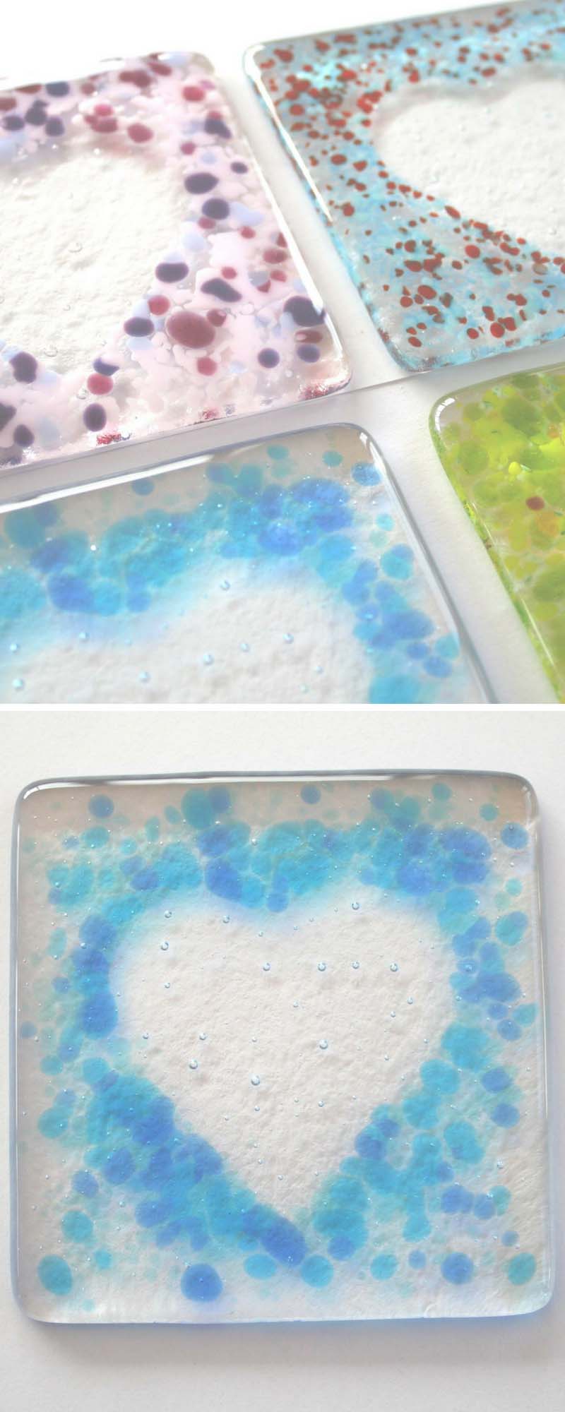 Heart Glass Coasters – Hazelrock House