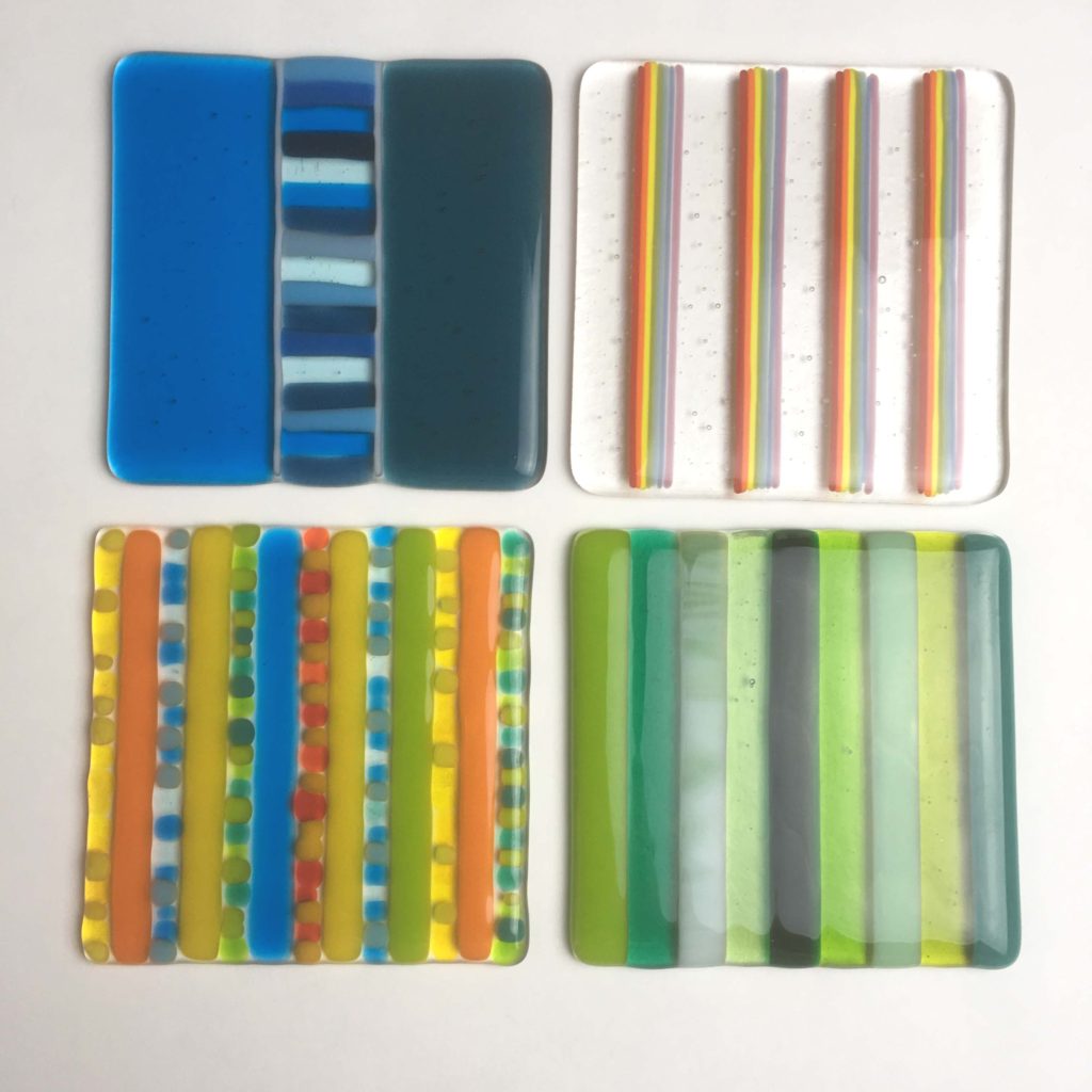 Striped Fused Glass Coasters – Hazelrock House